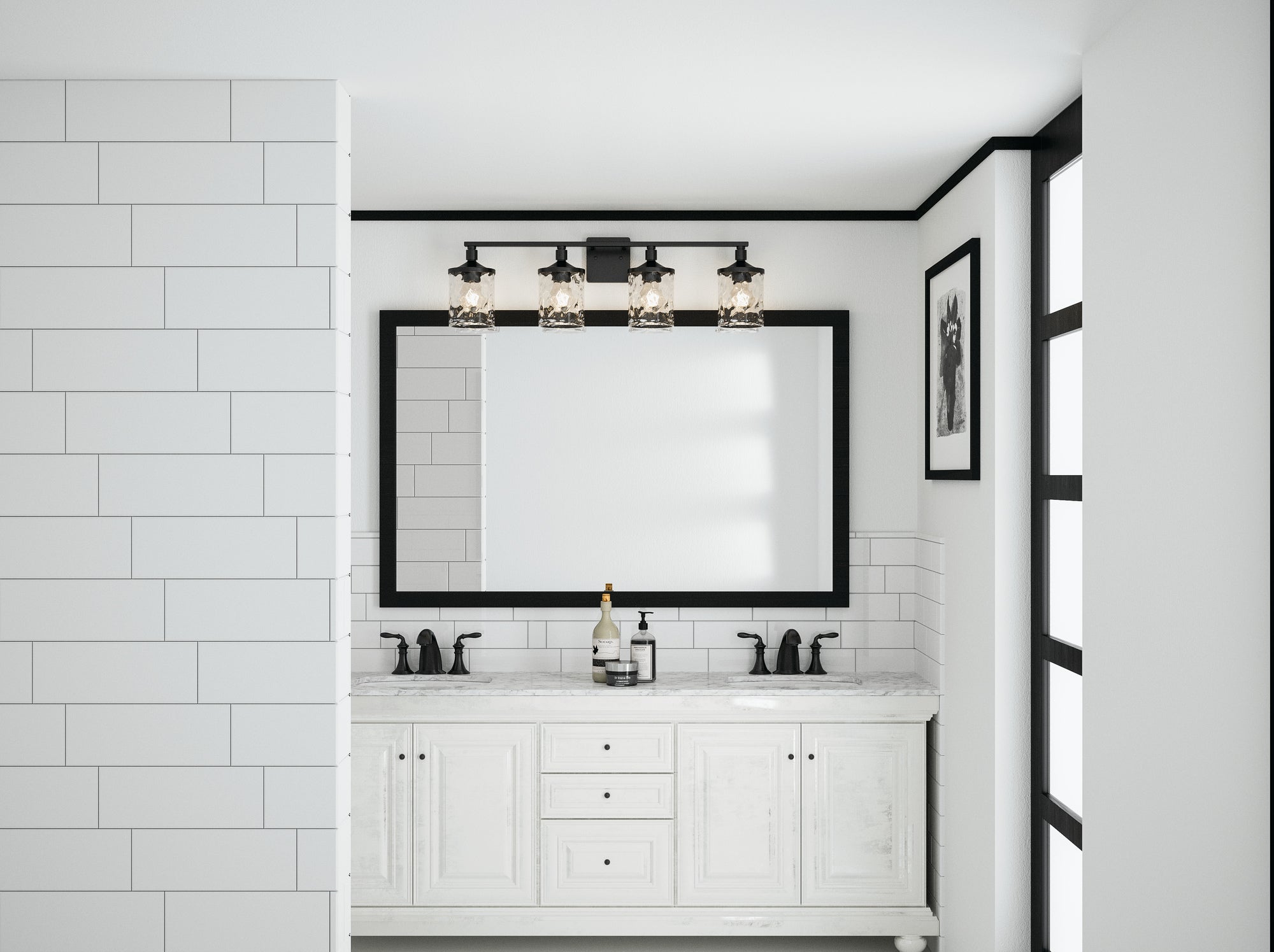 Colton Vanity in Matte Black | Lighting Connection